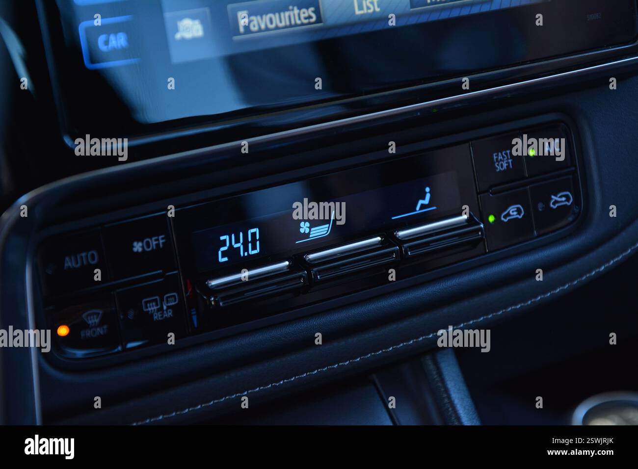 Modern car climate control panel showing temperature and settings Stock ...