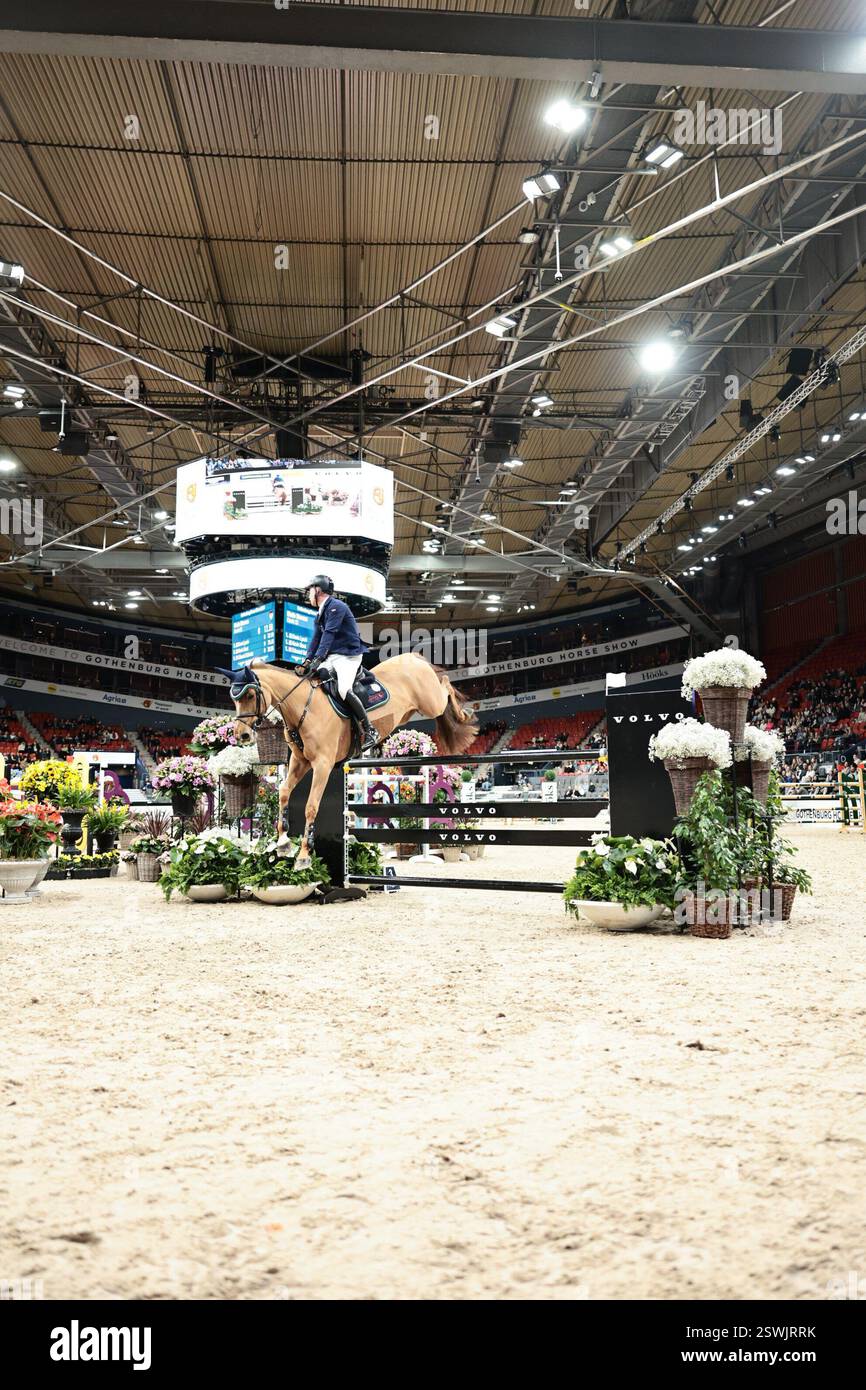 Mario Stevens of Germany with Carrie 22 during the Prize of AJ ...