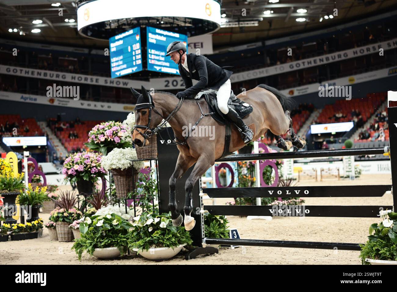 Marco Kutscher of Germany with Catelly during the Prize of AJ Produkter at the Gothenburg Horse ...