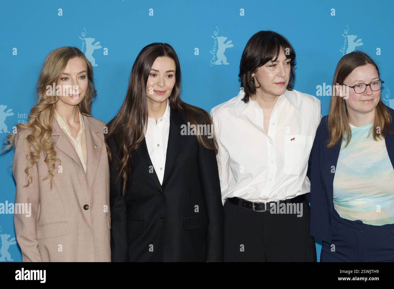 Ukrainian producers Olha Bregman (3L) and Natalia Libet (2R) and ...