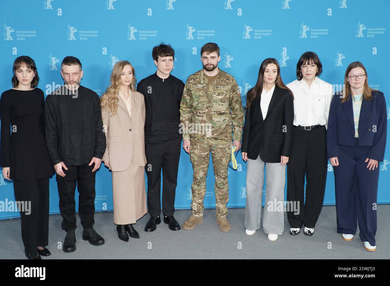 Ukrainian producers Olha Bregman (3L) and Natalia Libet (2R) and ...
