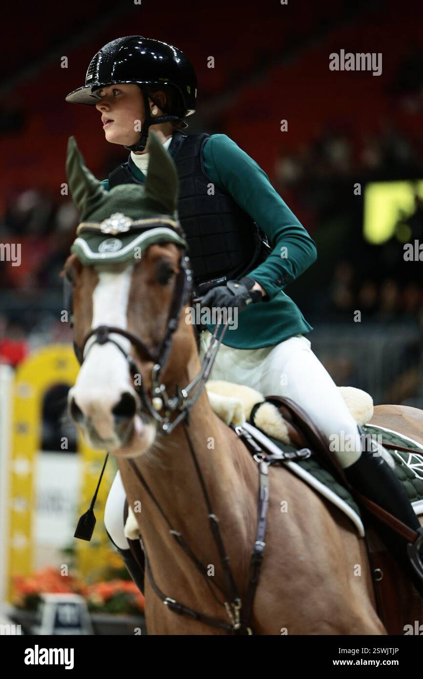 Disa Hammarstedt of Sweden with Idool during the Arena Youth Tour ...