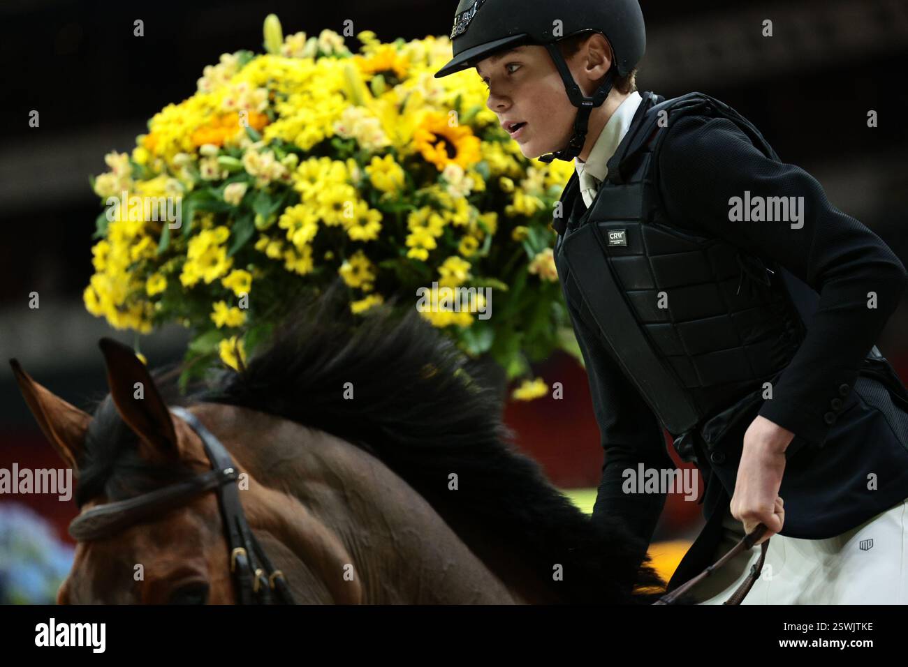 Viggo Bergstrand of Sweden with Beryle de Vains during the Arena Youth ...