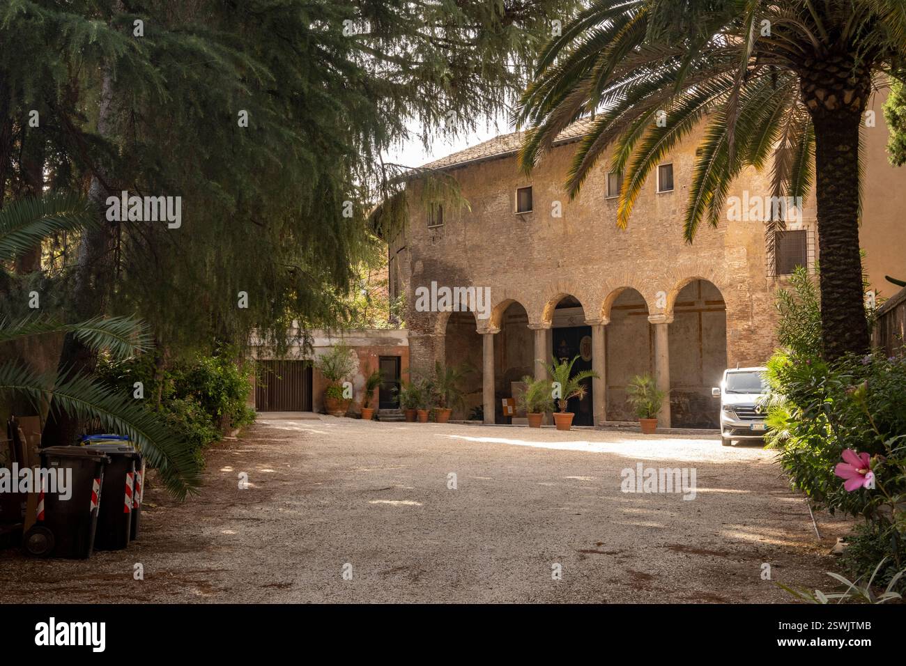 The exterior of The Basilica di Santo Stefano Rotondo al Celio in Rome ...