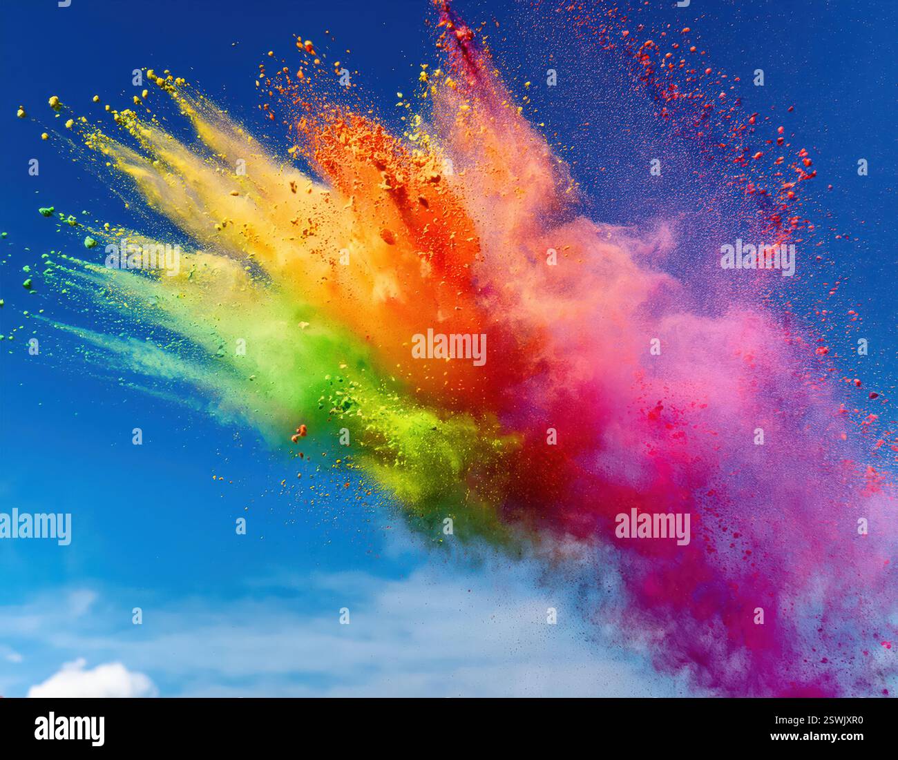 Colorful powders explode in mid-air, celebrating Holi with joy and ...