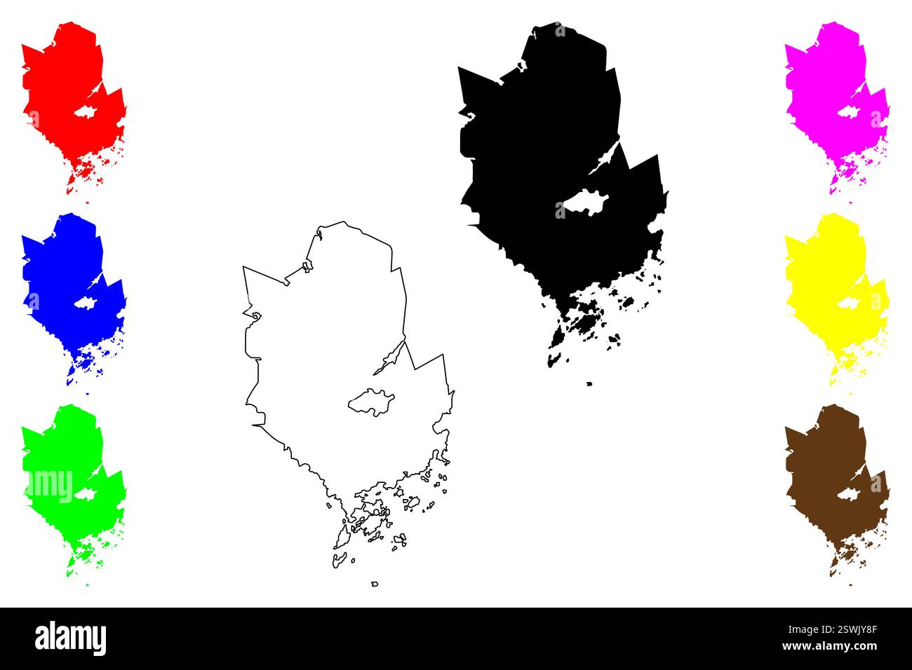 Espoo city (Republic of Finland, Region of Uusimaa) map vector ...
