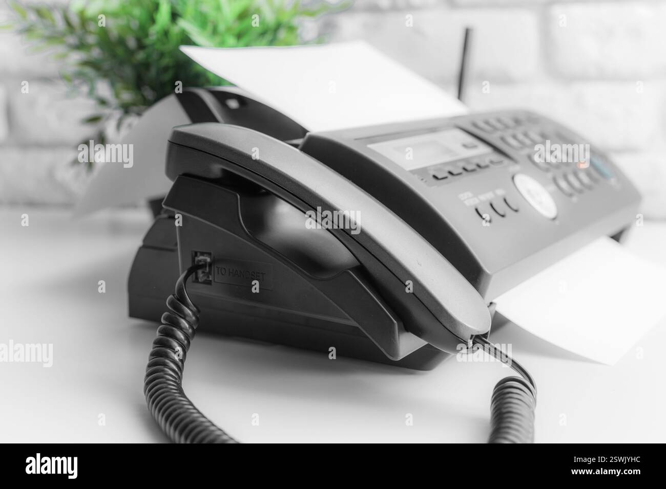 Fax machine close up in an office Stock Photo - Alamy