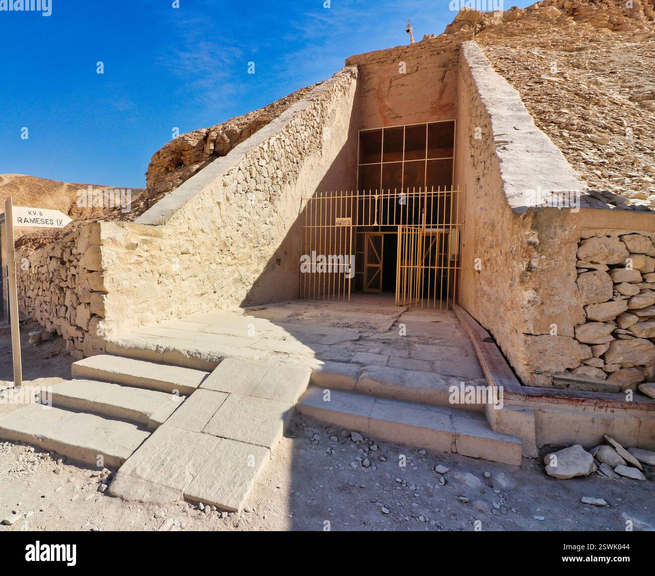 Entrance to the 20th Dynasty Pharoah Ramesses IX's tomb, KV 6 in the ...