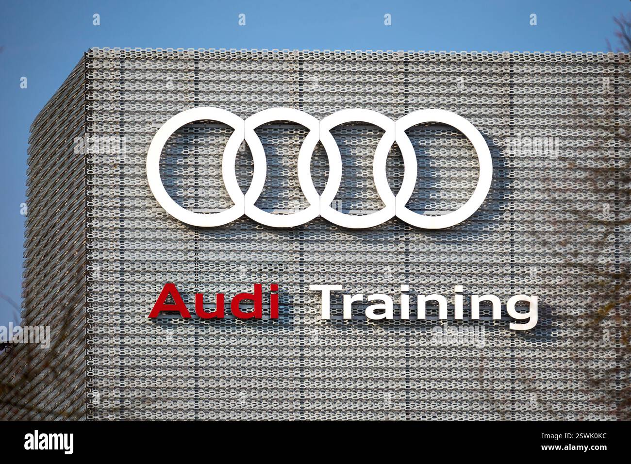 Munich, Bavaria, Germany - February 20, 2025: A modern building with ...