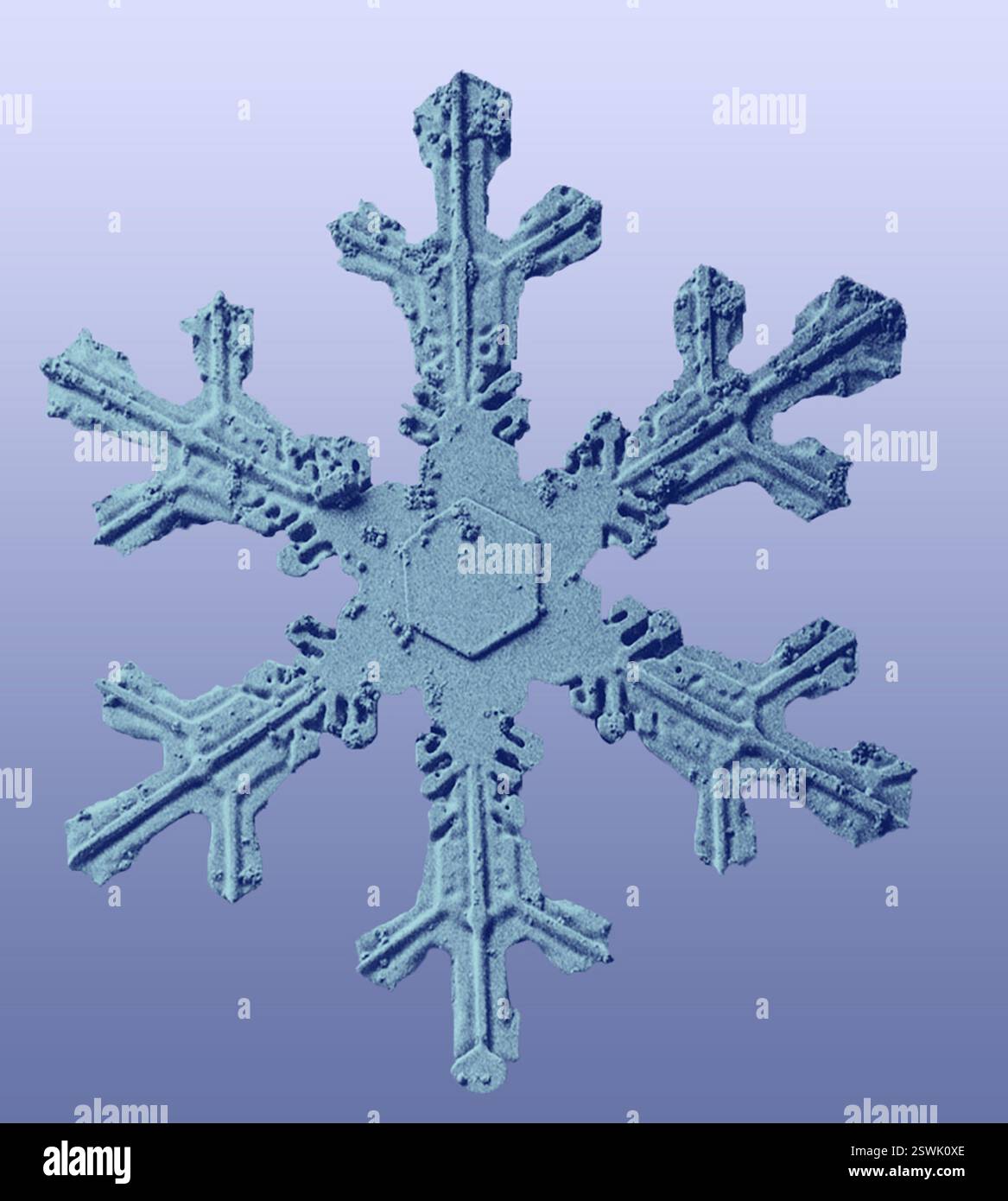 Typical hexagonal snowflake. Image was obtained using a Low Temperature ...