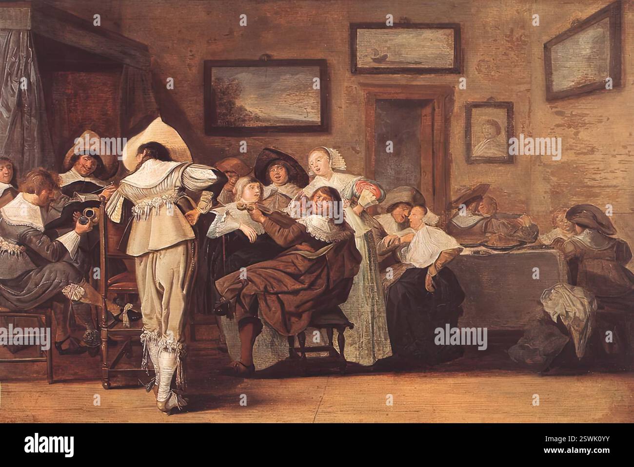 HALS, Dirck (b. 1591, Haarlem, d. 1656, Haarlem) Merry Company - Oil on ...