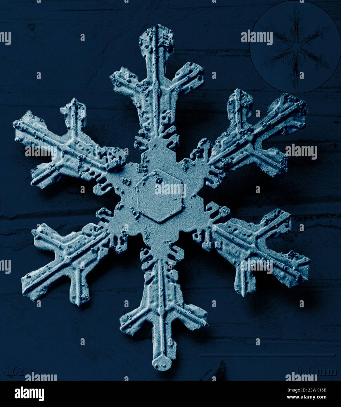 Typical hexagonal snowflake. Image was obtained using a Low Temperature ...