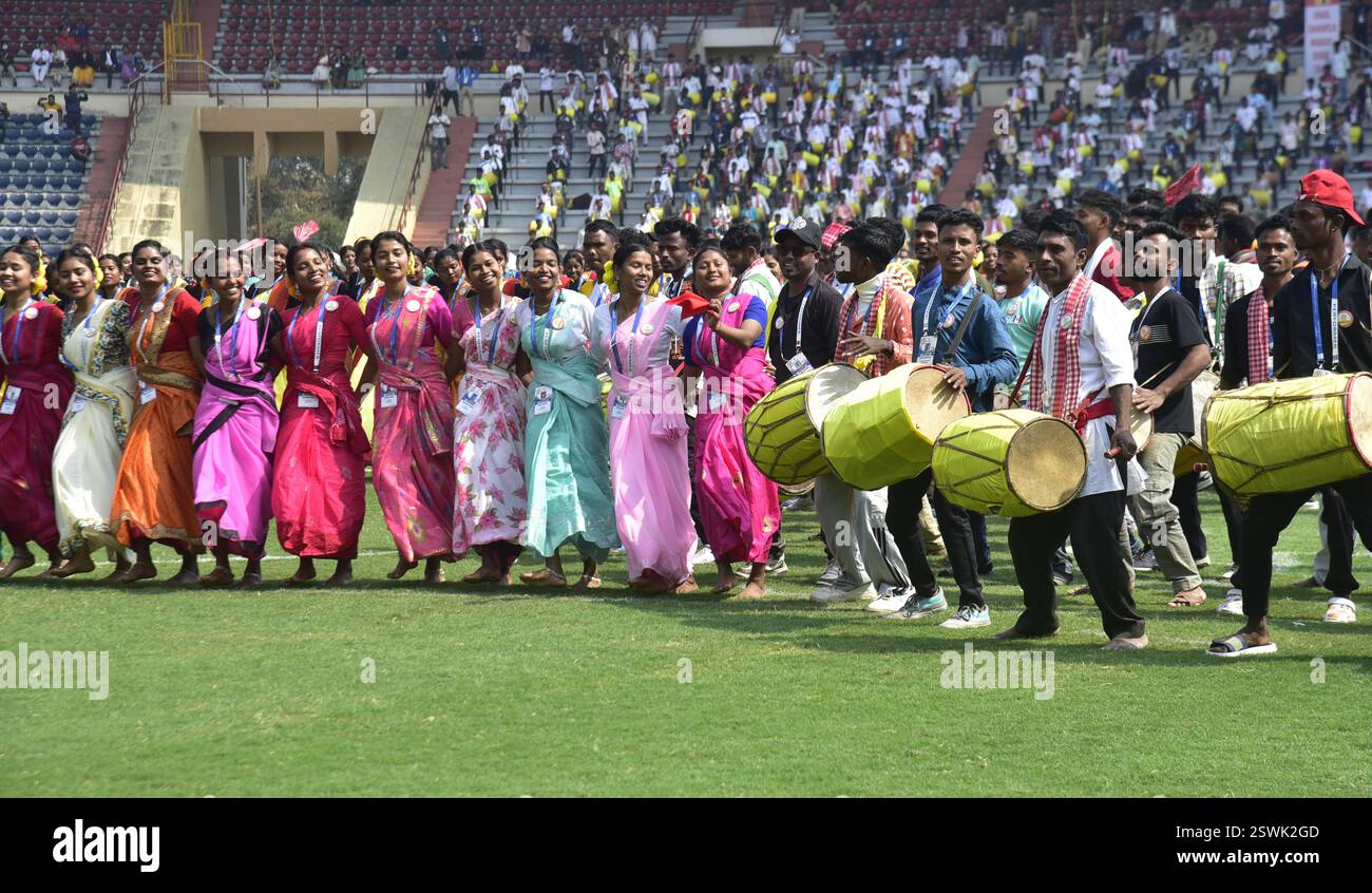 Guwahati, Guwahati, India. 21st Feb, 2025. Tea tribes youth perform ...