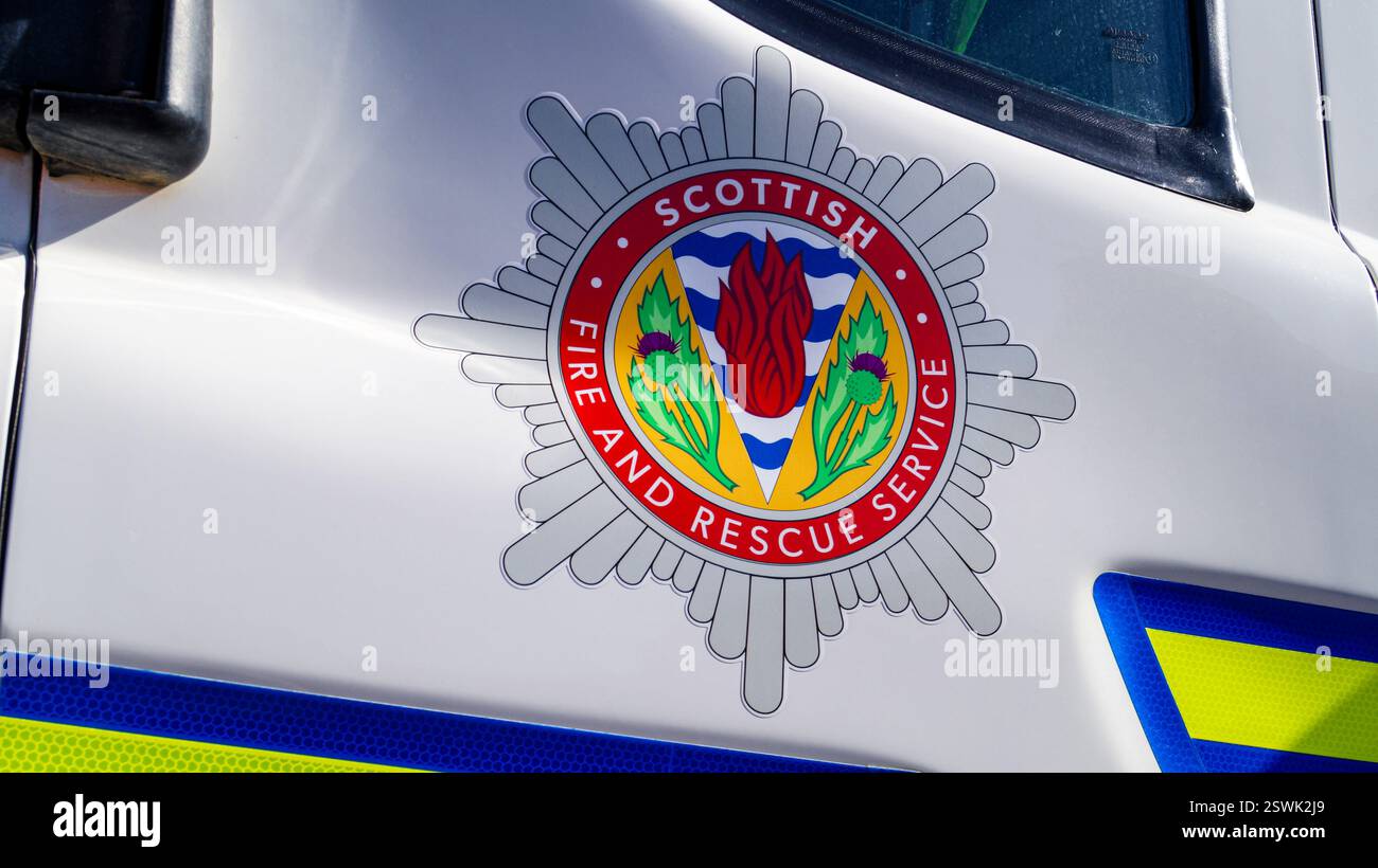 Scottish Fire and Rescue Service Logo / Crest on side of White Grampian ...