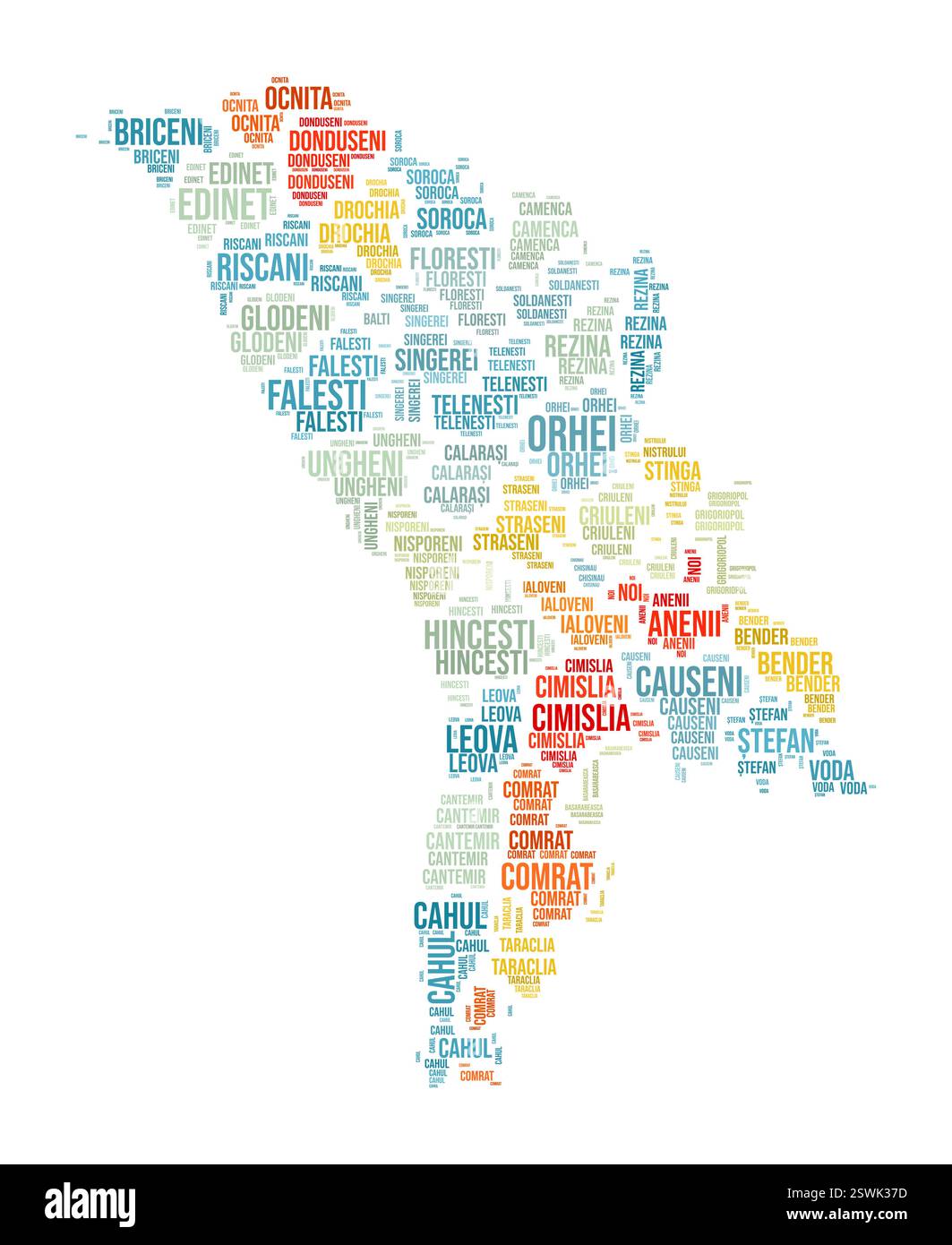 Moldova Word Cloud. Country shape with region division. Moldova ...