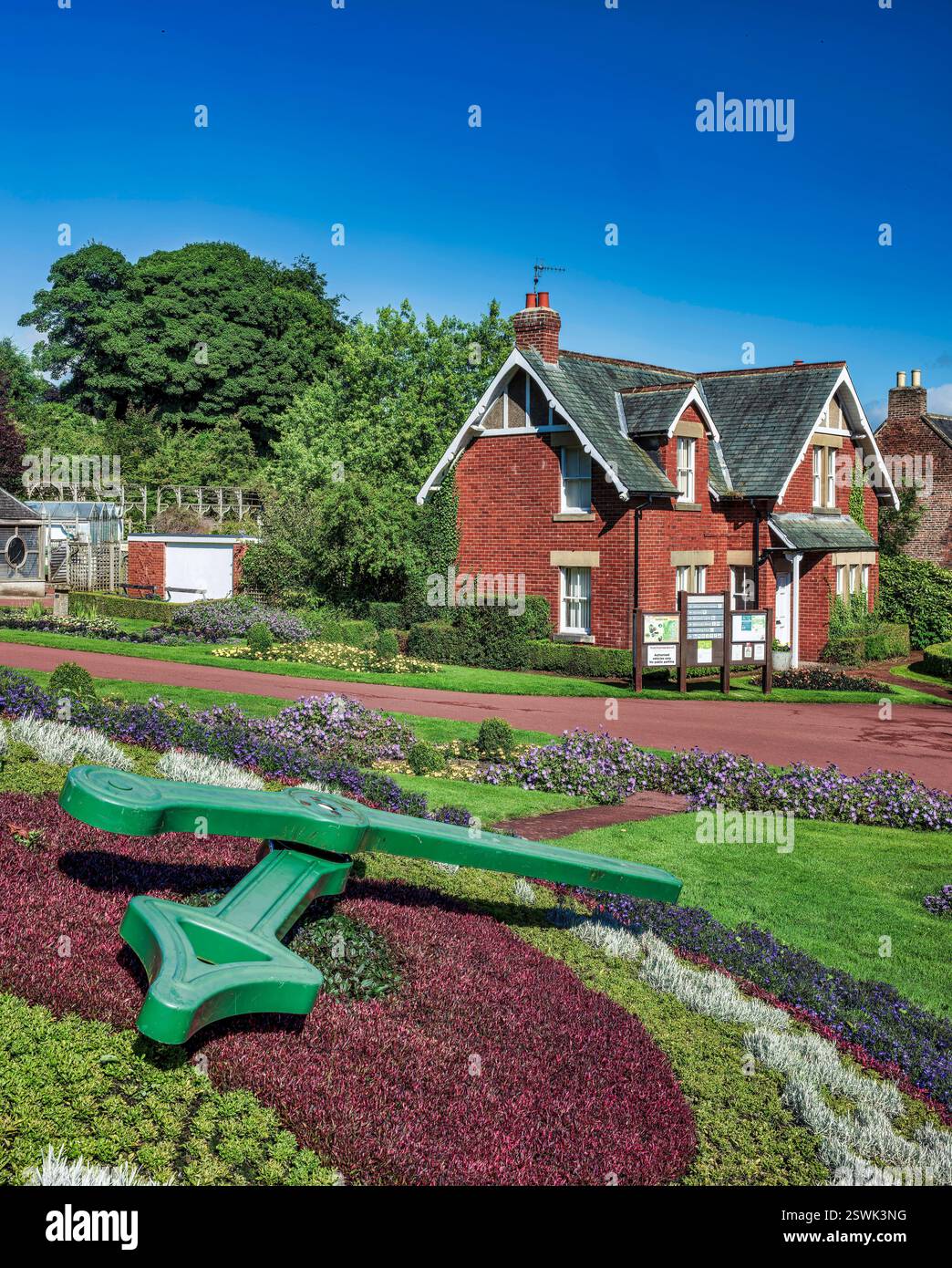 A view in Summer in a sunny day in Carlisle Park in Morpeth in ...