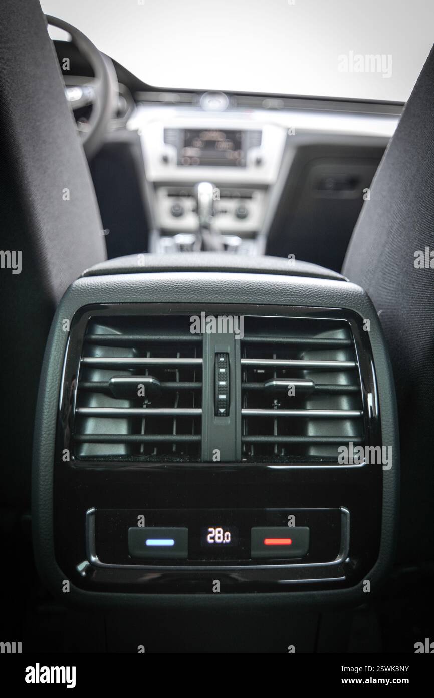 Rear passenger AC vents in a modern car interior Climate control ...