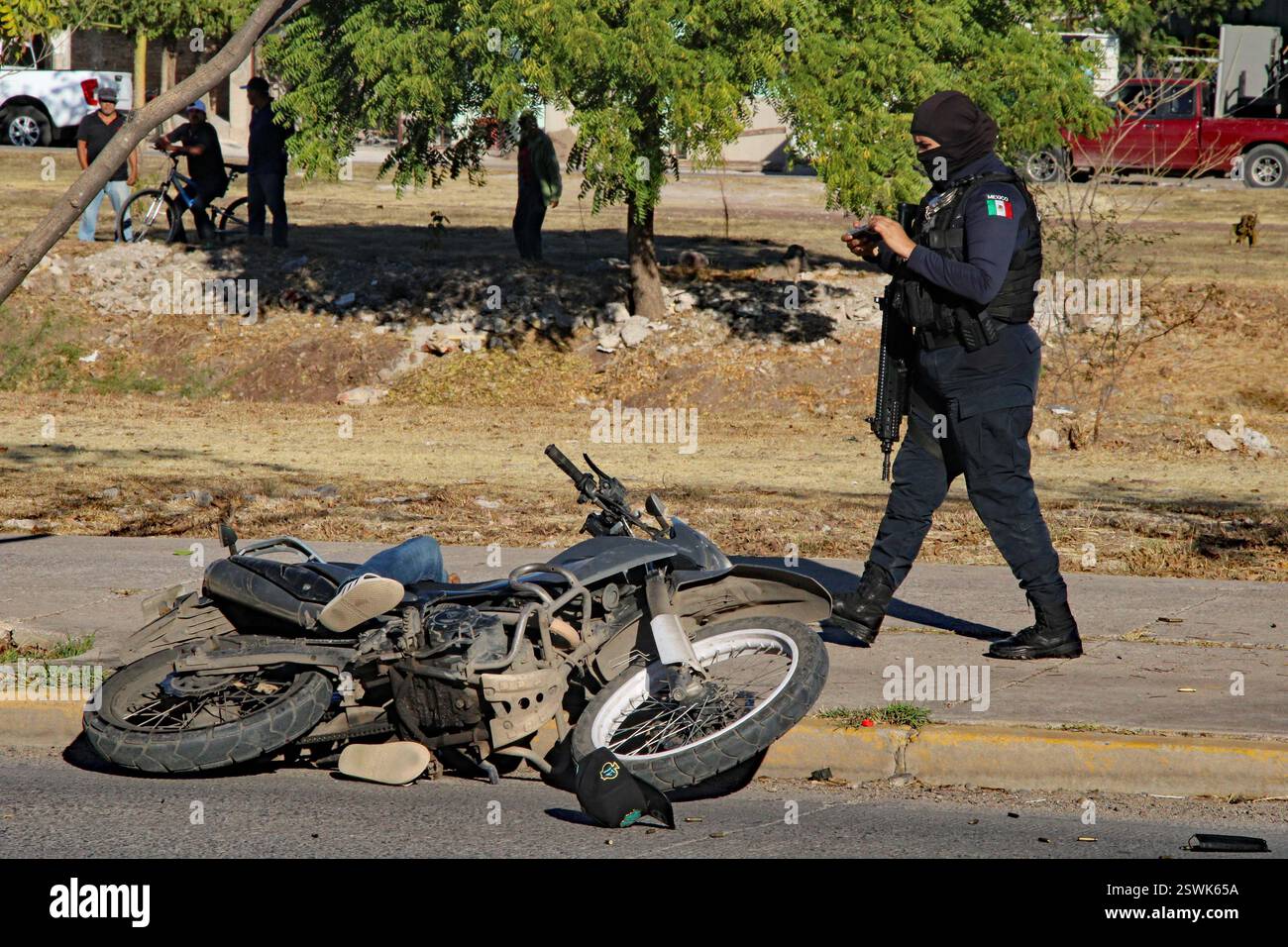 January 13, 2025, Culiacan, Sinaloa, Mexico - Forensic experts examine ...