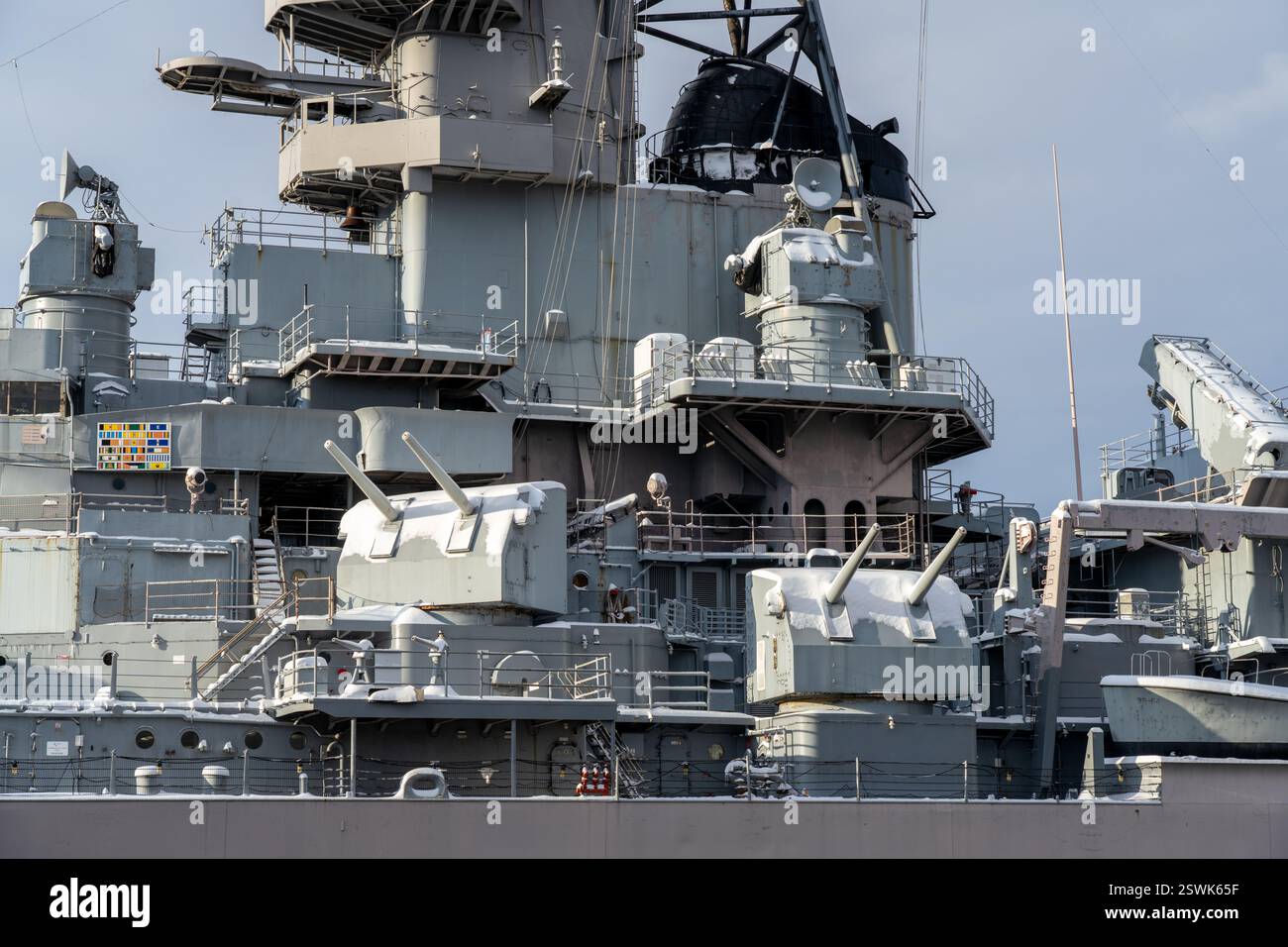 Norfolk Virginia - February 20 2025: Anti Aircraft Guns on the ...