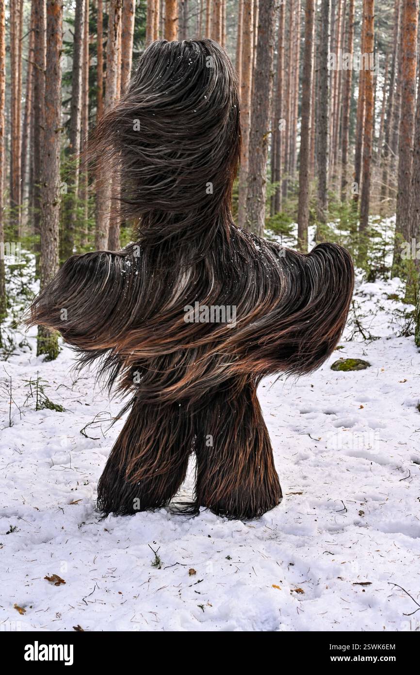Traditional Kukeri performers dressed in thick long hair goat fur ...