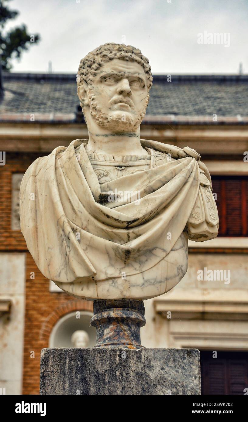 Majestic Roman Emperor Statue in the Casa del Labrador, Royal Palace of ...