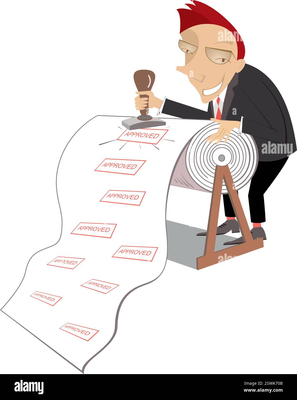 Person puts stamp on document Cut Out Stock Images & Pictures - Alamy
