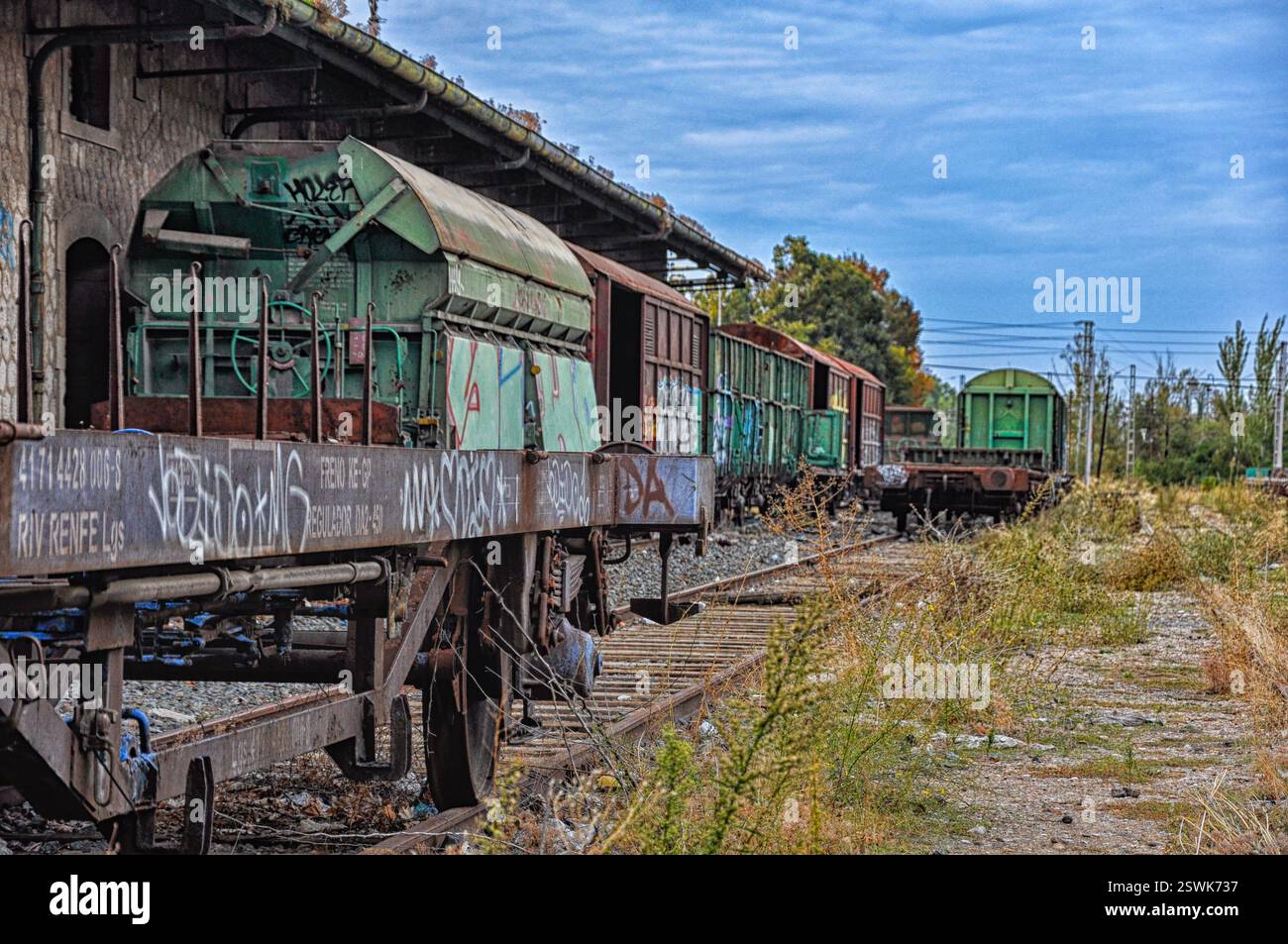 Timeless Tracks in Railway Station of Aranjuez: Forgotten Freight Yard ...