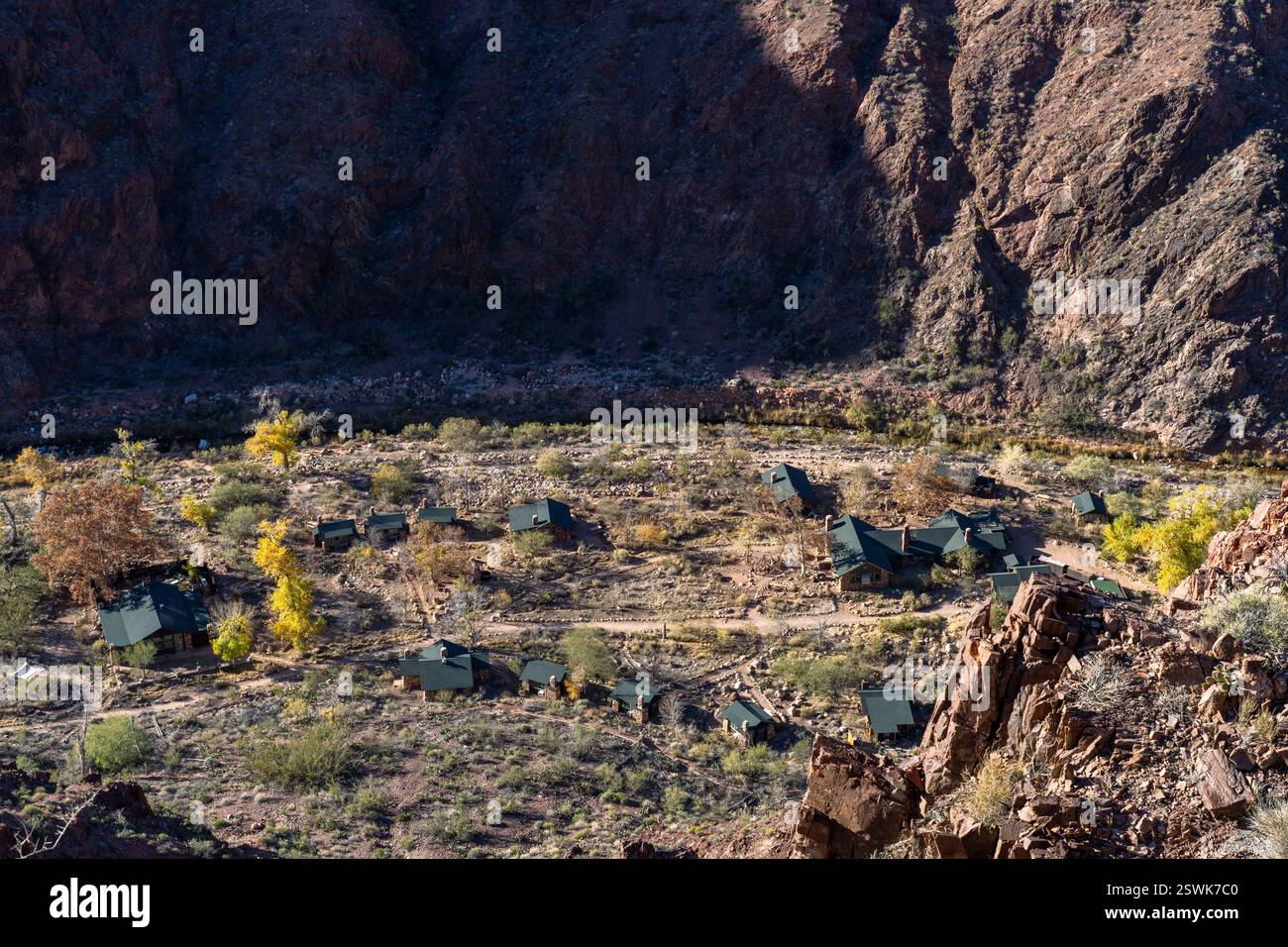 A View of Phantom Ranch From Above in the Grand Canyon Seen from the ...