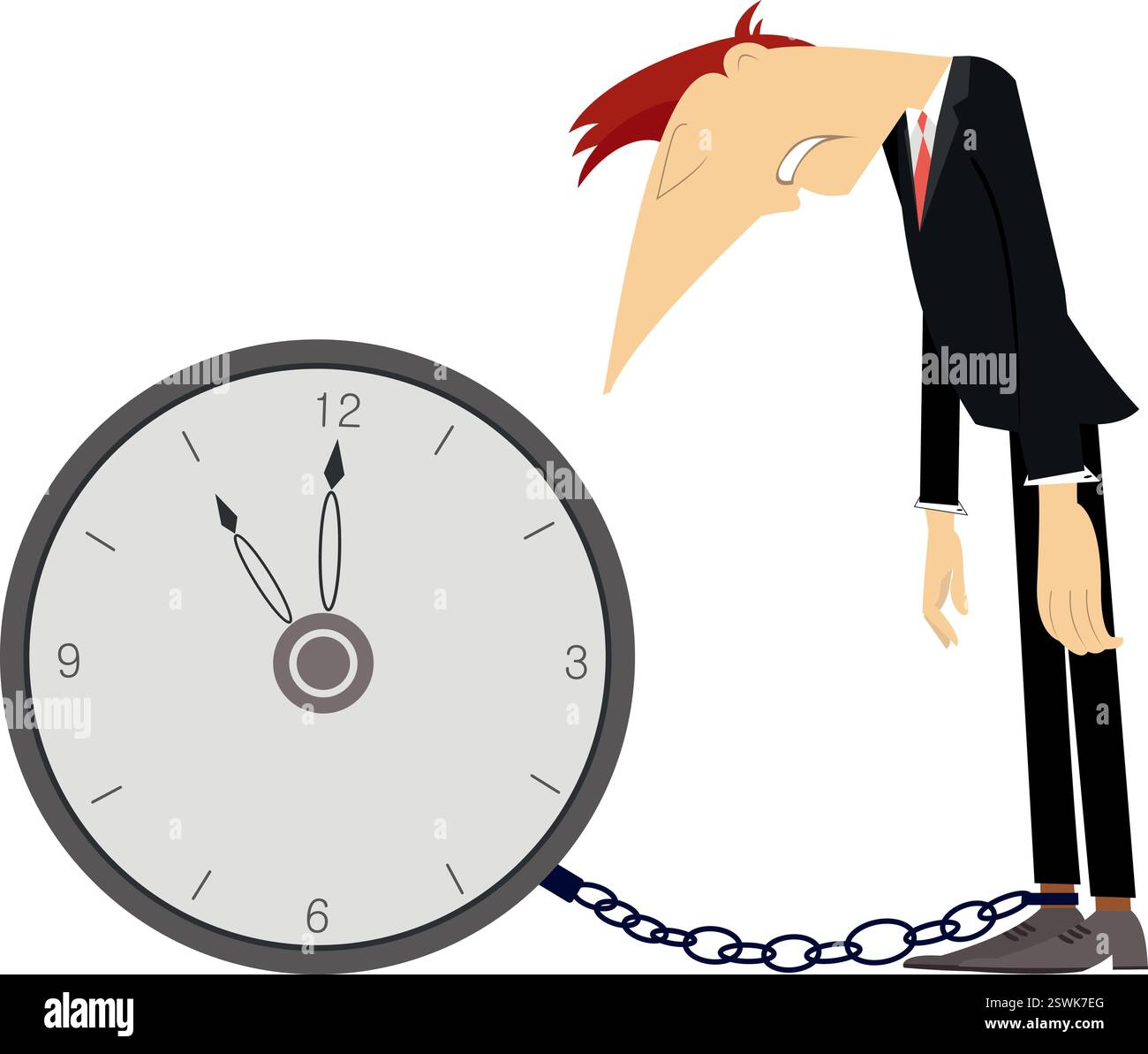 Businessman. Time concept. Deadline. Sad and tired businessman with ...