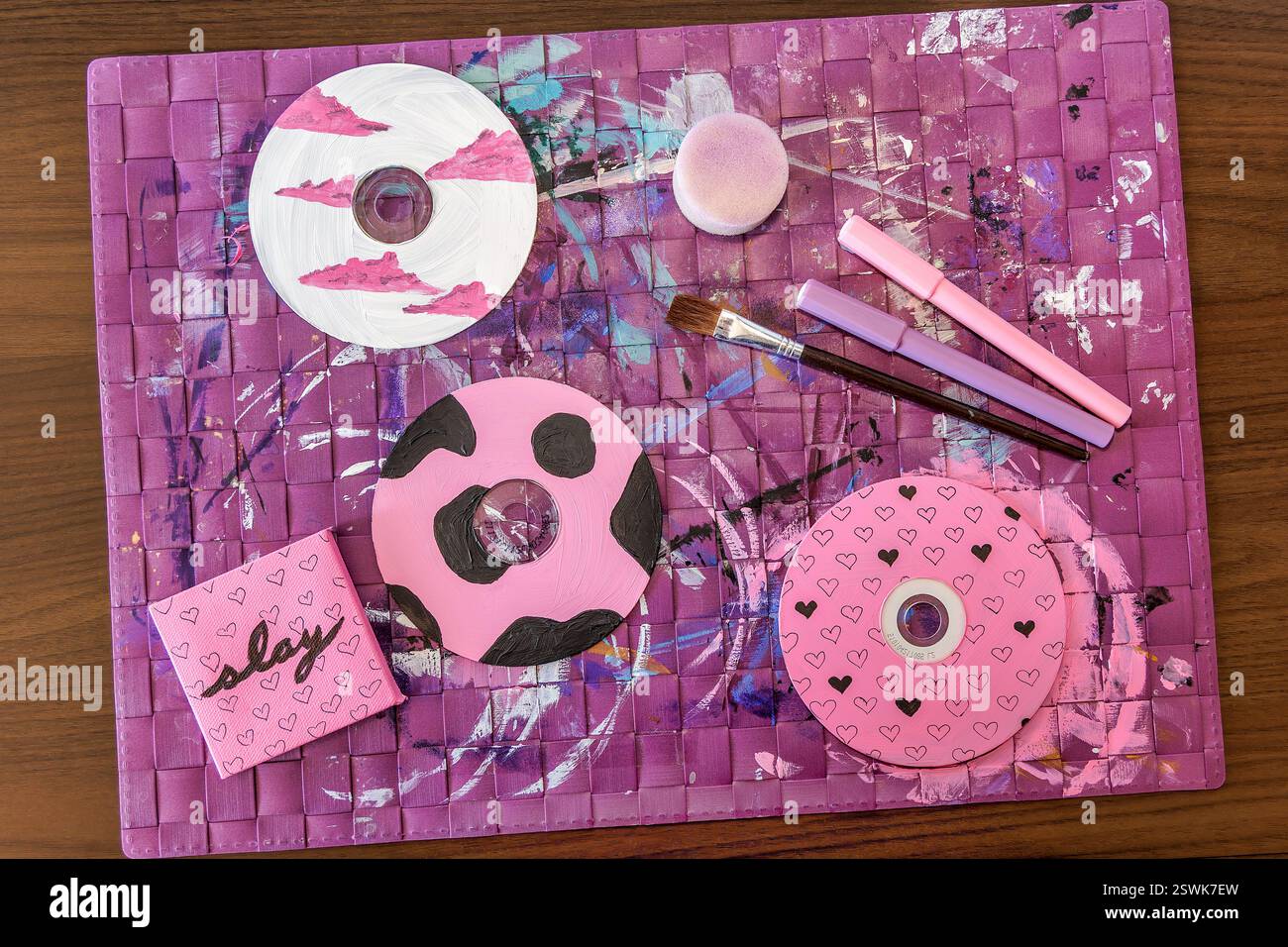 Creating art from recycled materials Stock Photo - Alamy