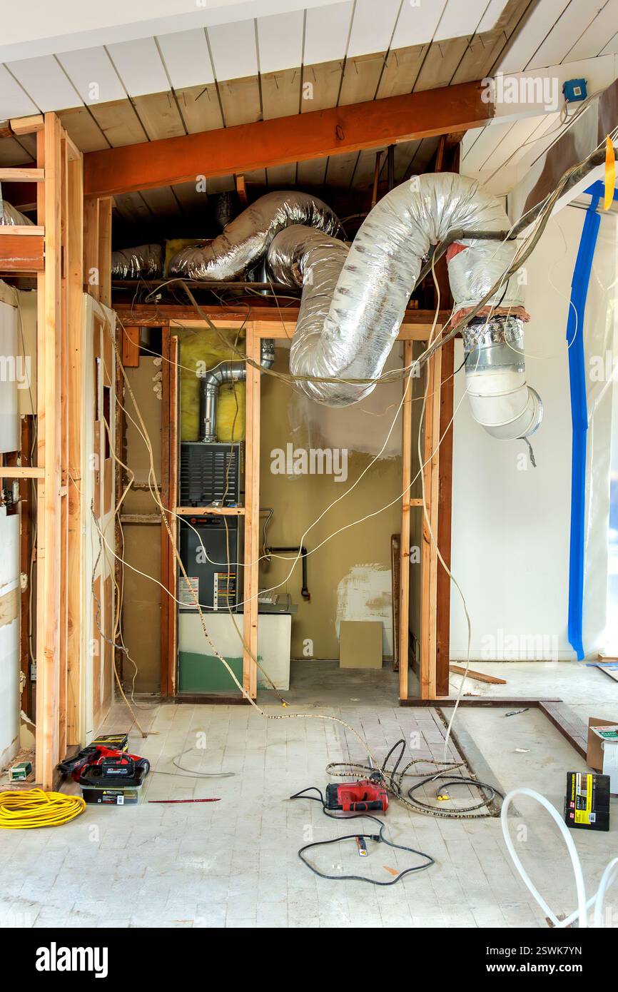 Home interior ventilation remodeling, San Diego, California Stock Photo ...