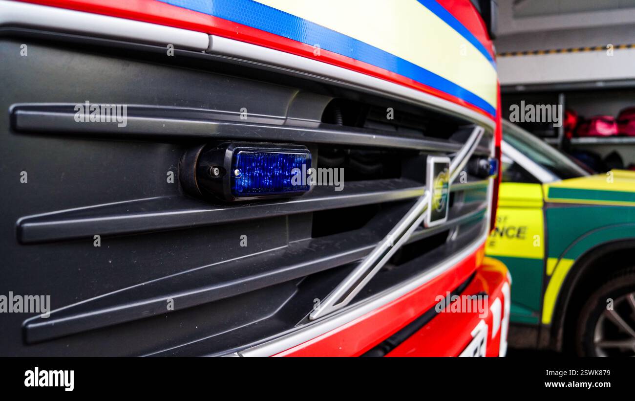 Fire Engines in Fire Station with Lights on, Close up. - Cumbria Fire ...