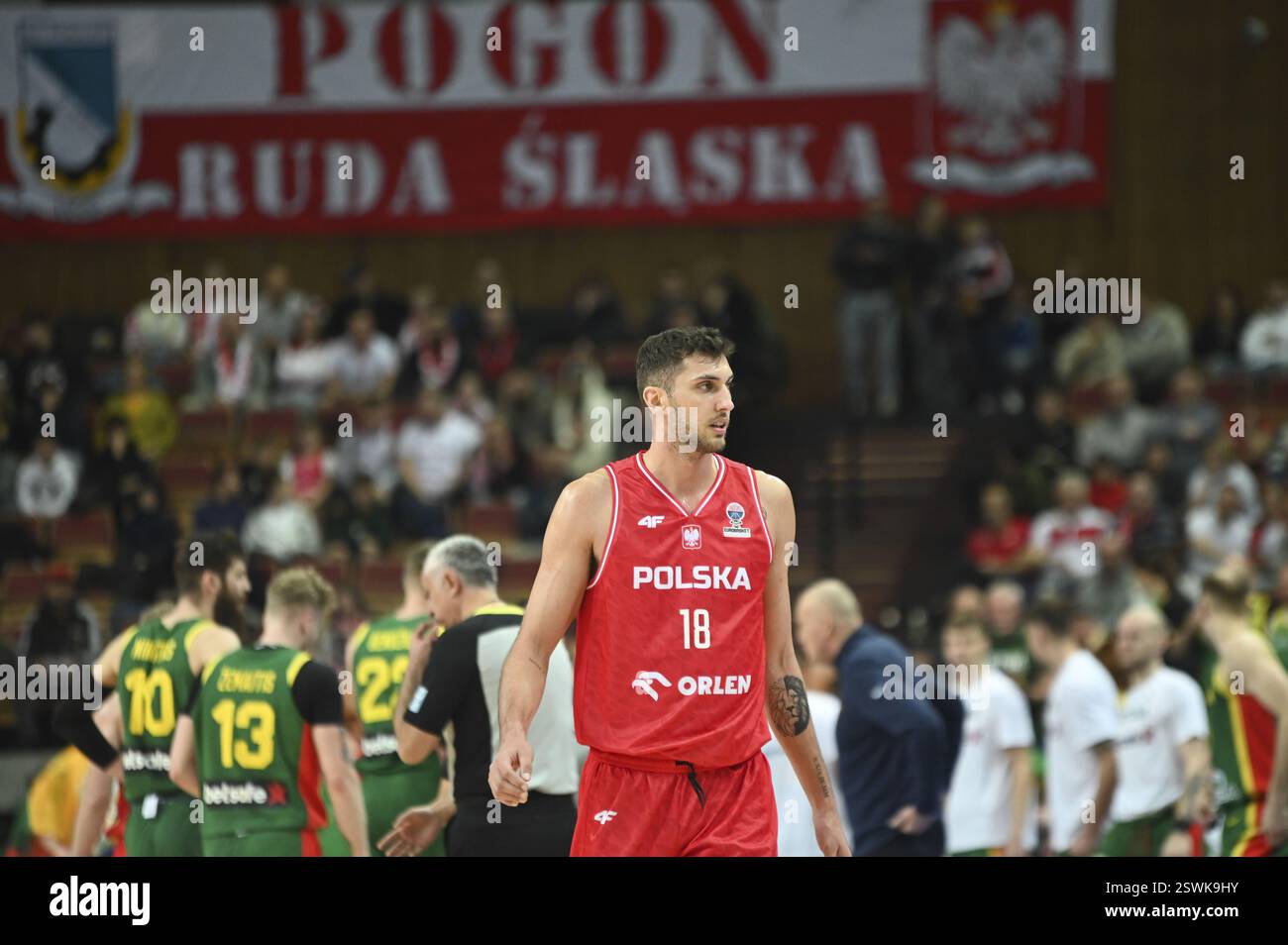 Katowice, Poland. 21st Feb, 2025. Luke Petrasek during the FIBA ...