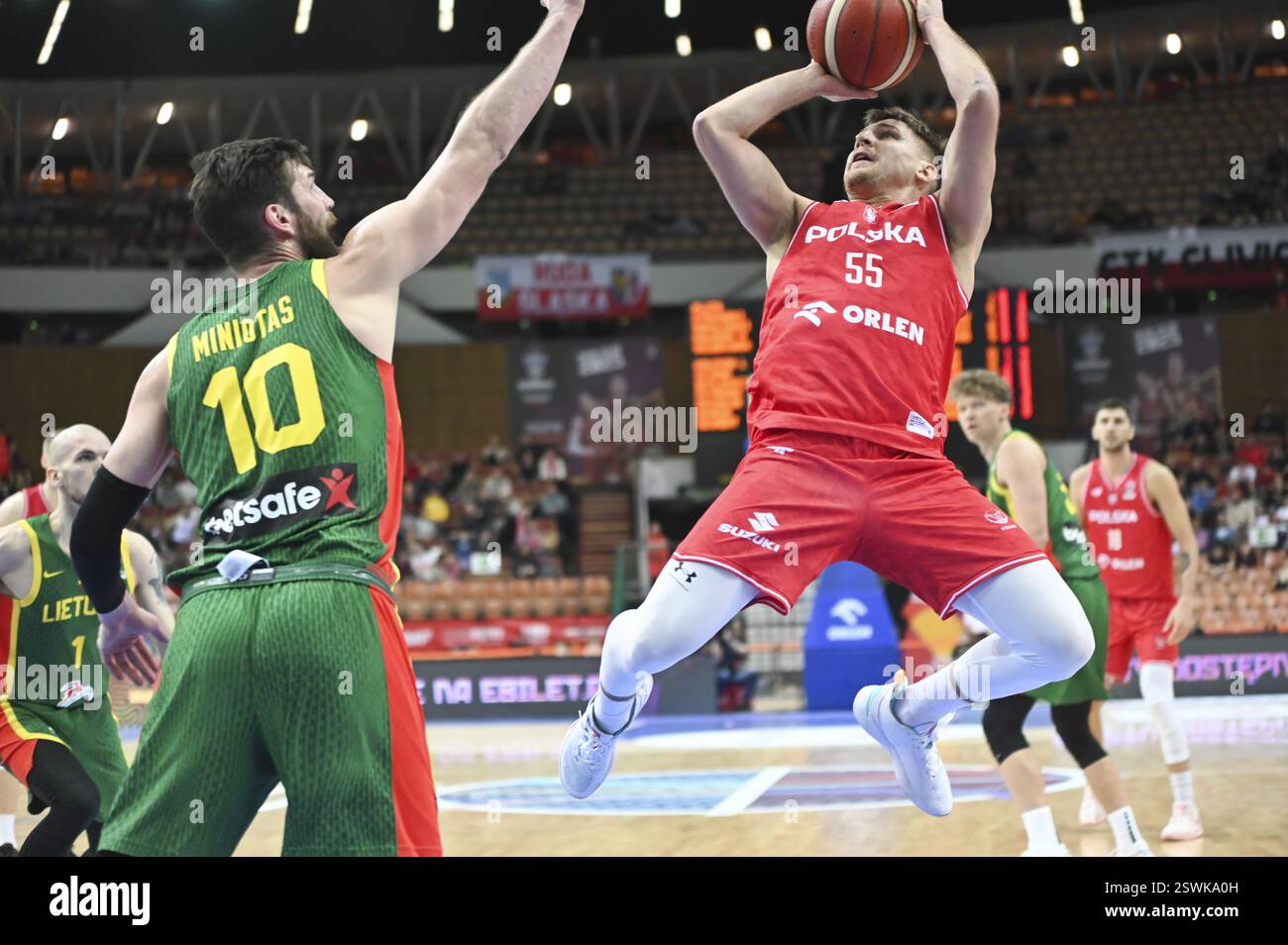 Katowice, Poland. 21st Feb, 2025. Regimantas Miniotas and Jakub Schenk ...