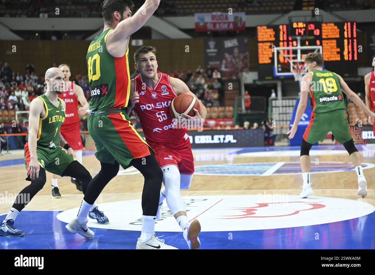 Katowice, Poland. 21st Feb, 2025. Regimantas Miniotas and Jakub Schenk ...