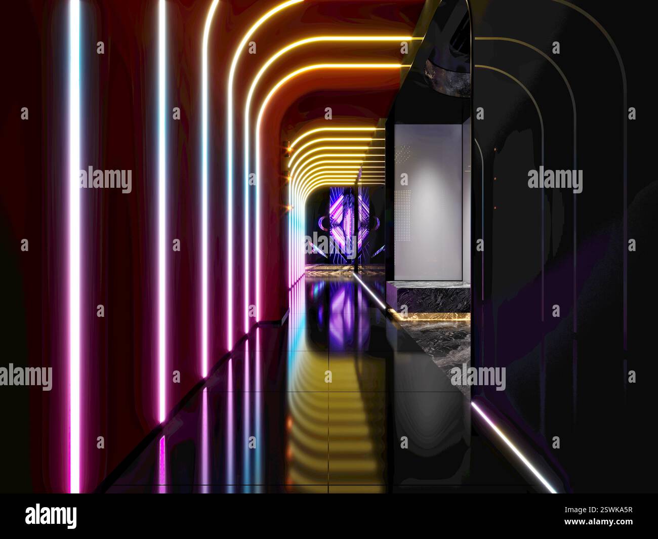 3d render club house interior Stock Photo - Alamy