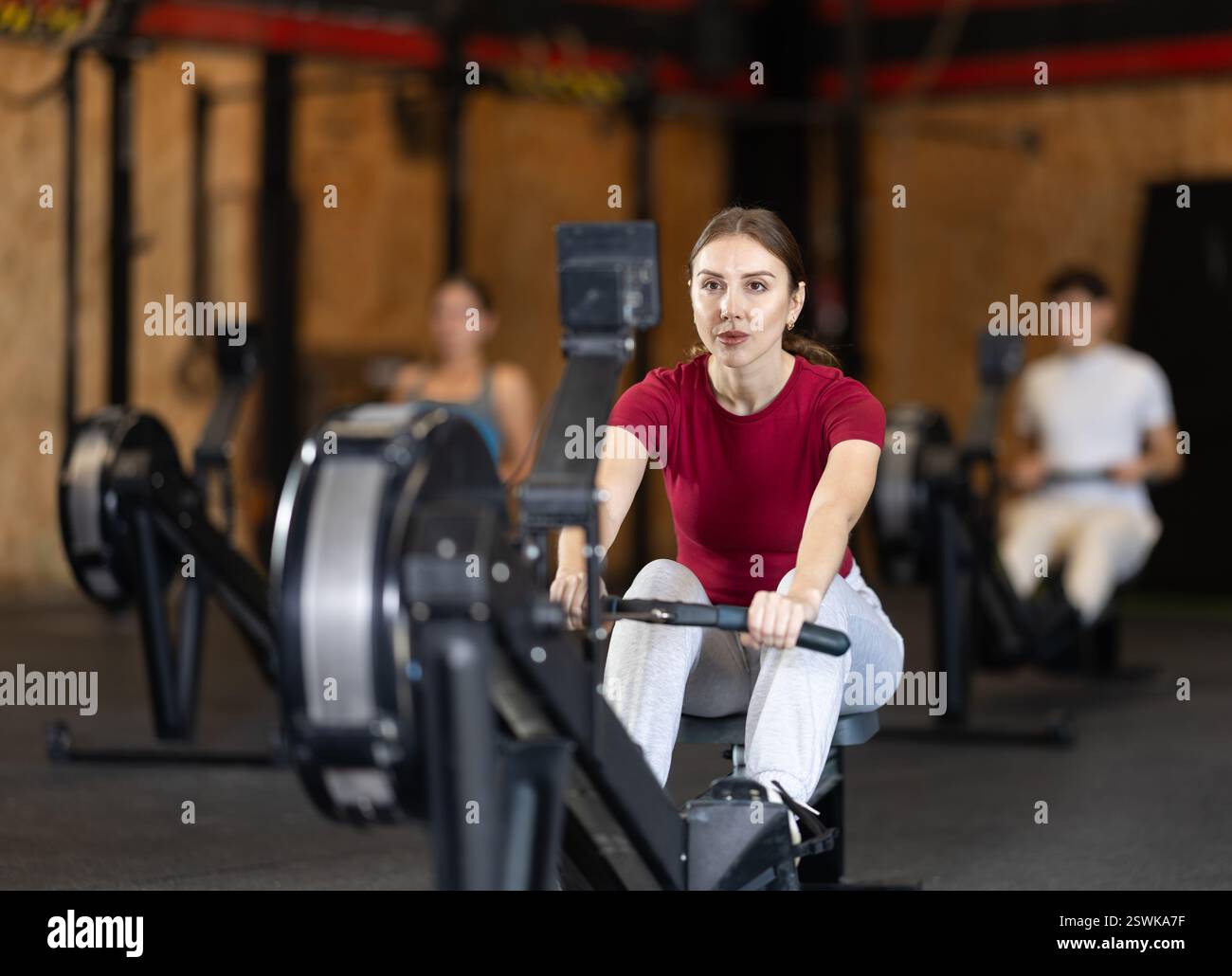 Woman, rowing, gym hi-res stock photography and images - Alamy