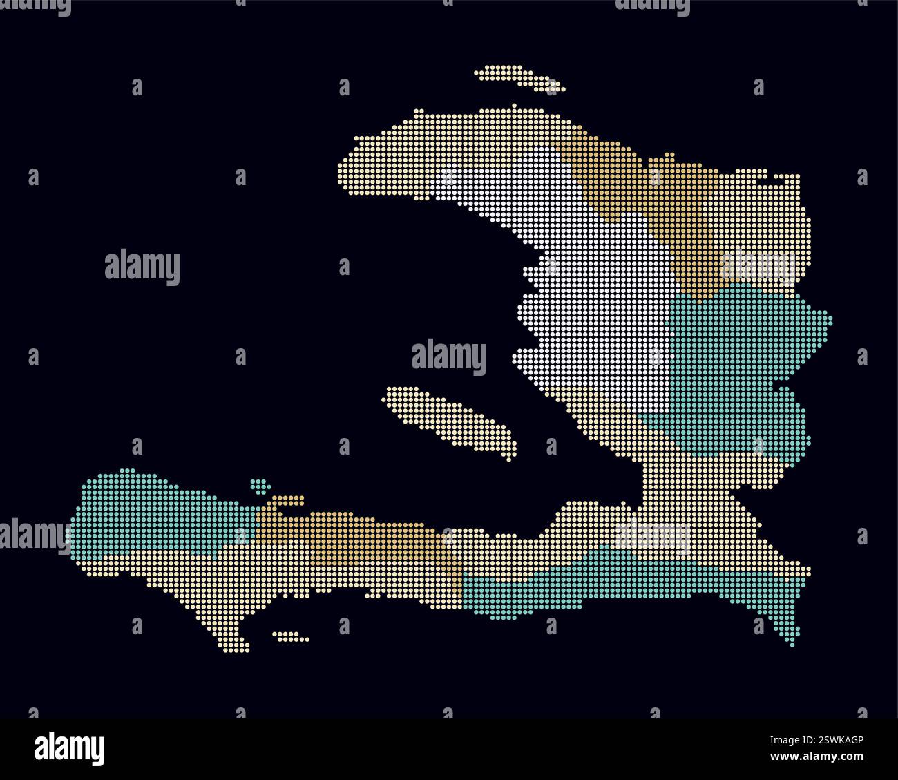 Haiti dotted map. Digital style map of the country on dark background ...