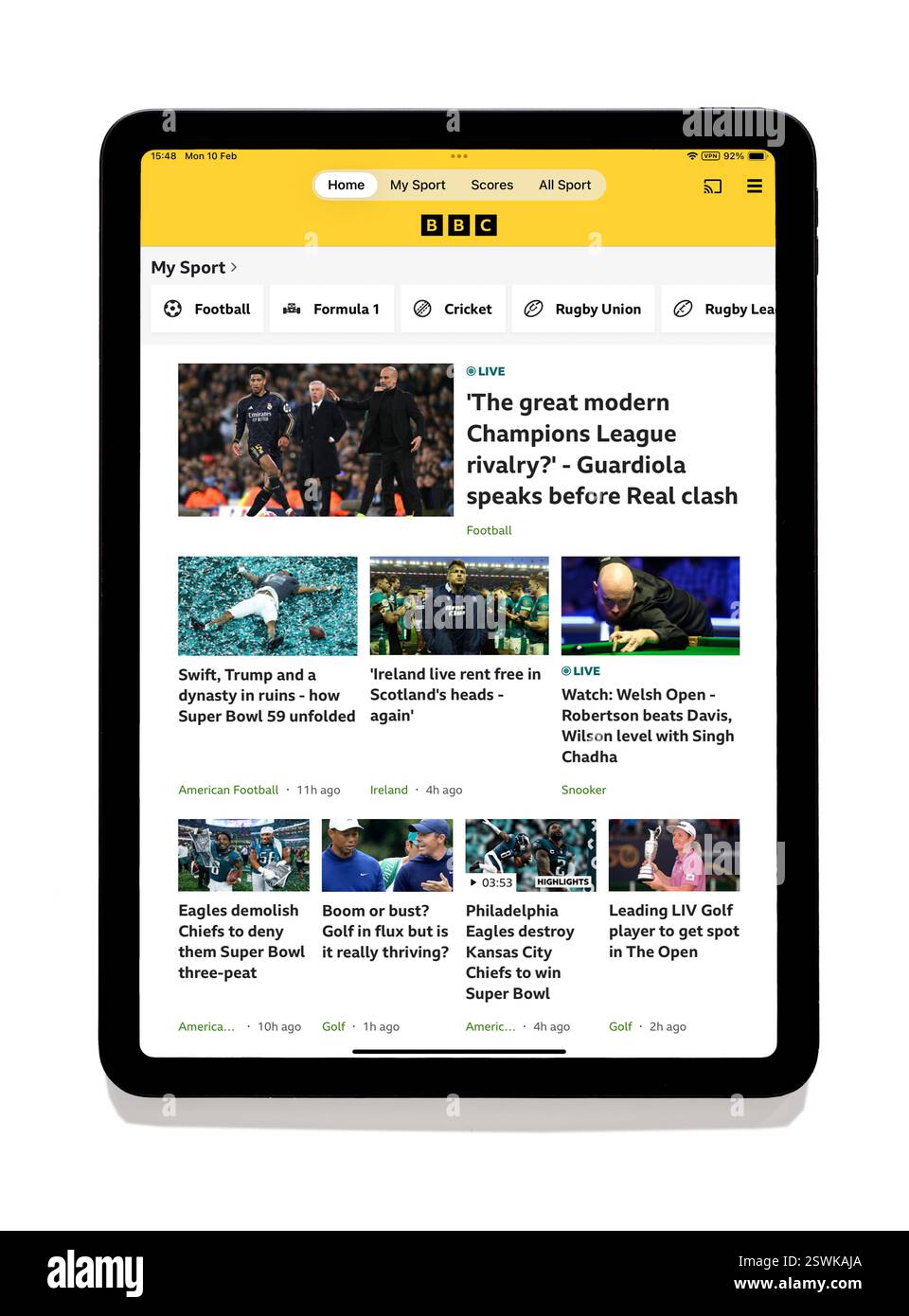 Bbc sport screen Cut Out Stock Images & Pictures - Alamy