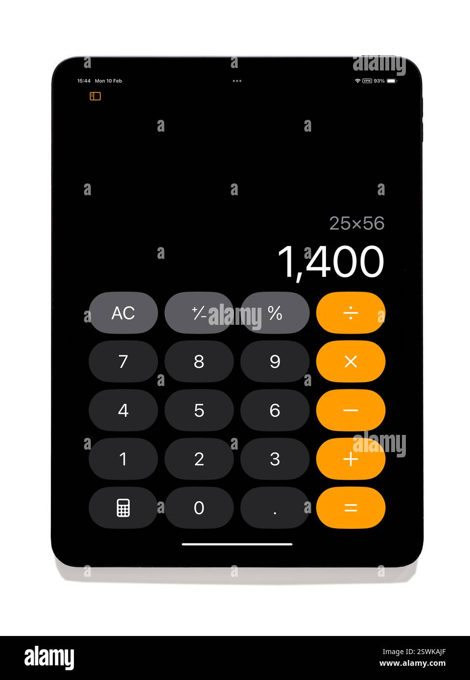 Calculator app on an iPad Stock Photo - Alamy