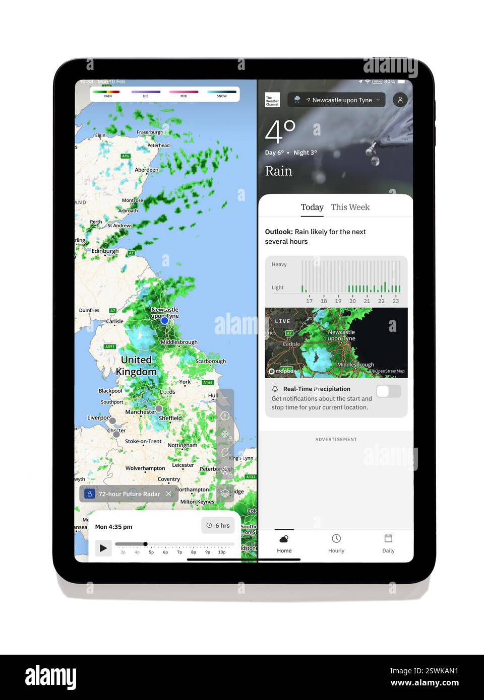 The Weather Channel app on an iPad Stock Photo - Alamy