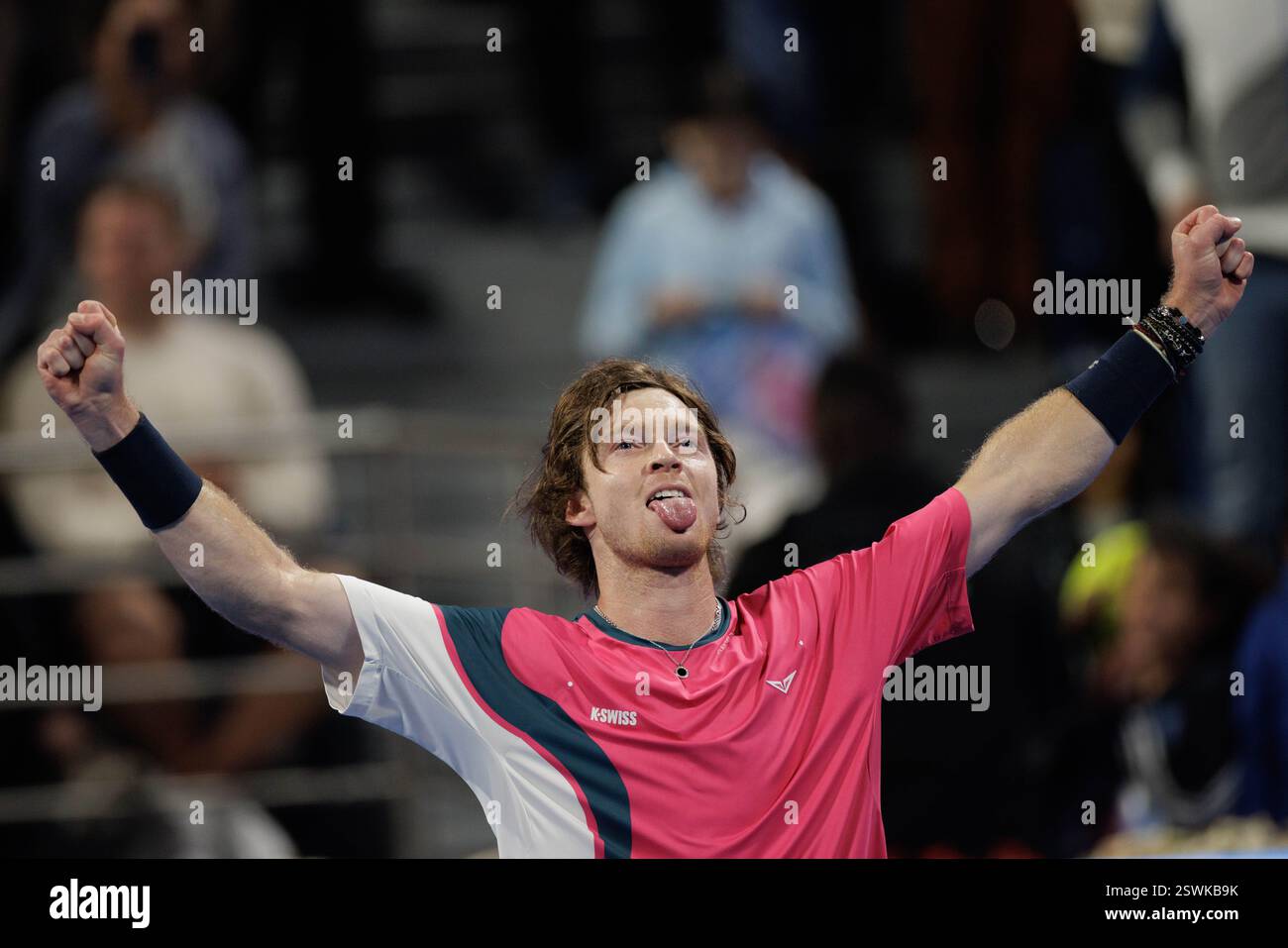 Doha, Qatar. 21st Feb, 2025. Andrey Rublev of Russia during the 2025 ...