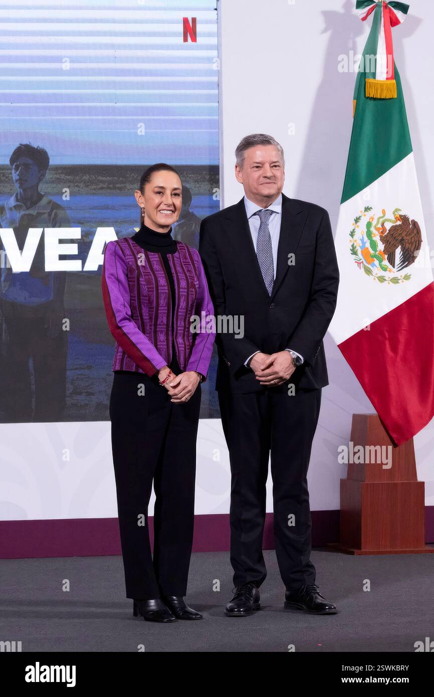 Mexico City, Mexico. 20th Feb, 2025. Netflix CEO Ted Sarandos, right ...