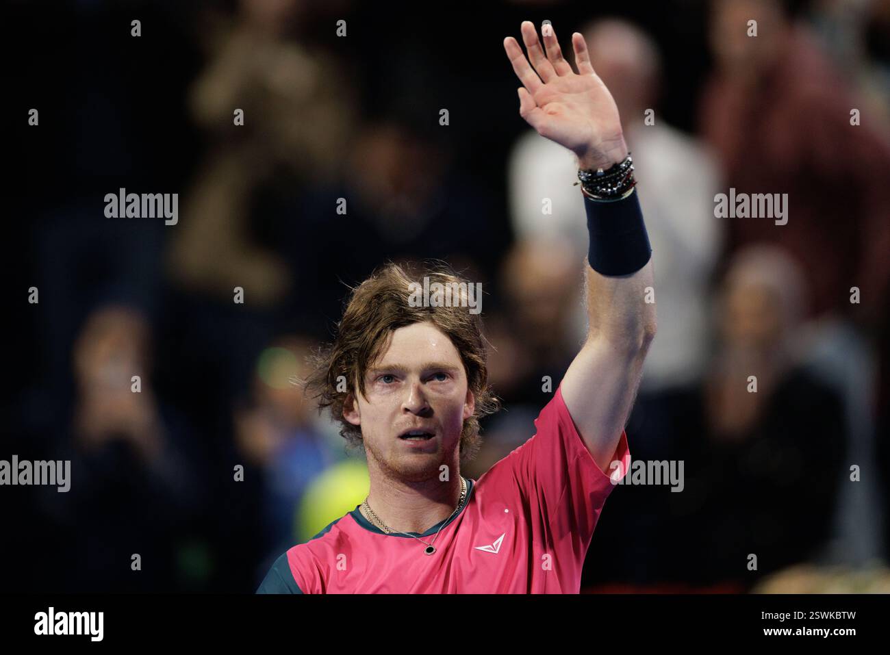 Andrey Rublev of Russia during the 2025 Qatar ExxonMobil Open, ATP 500 ...