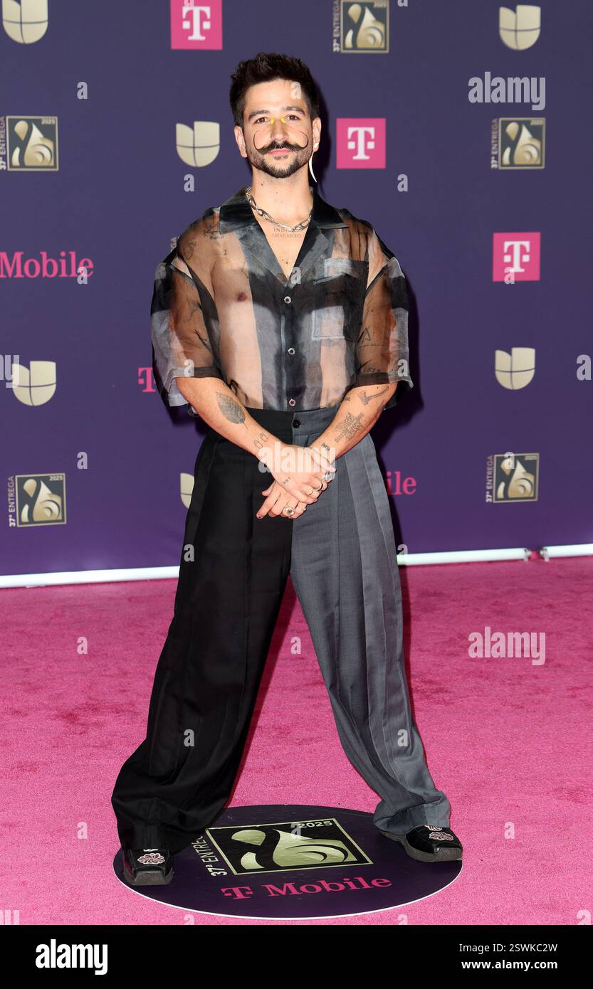 MIAMI, FLORIDA - FEBRUARY 20: Camilo attends Univision's 37th Premio Lo ...