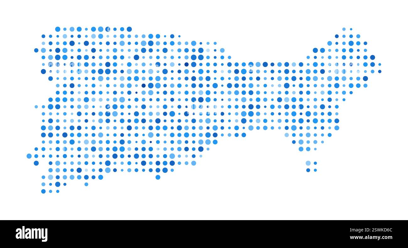 Capri dot map. Island digital style shape. Capri vector image. Island ...