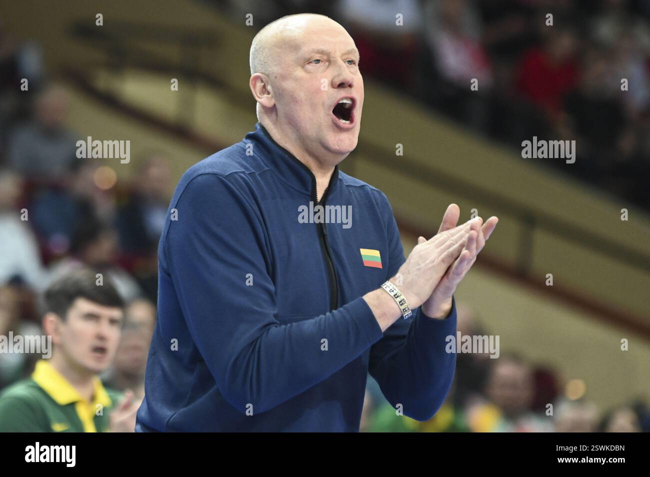 Katowice, Poland. 21st Feb, 2025. Rimas Kurtinaitis, coach during the ...