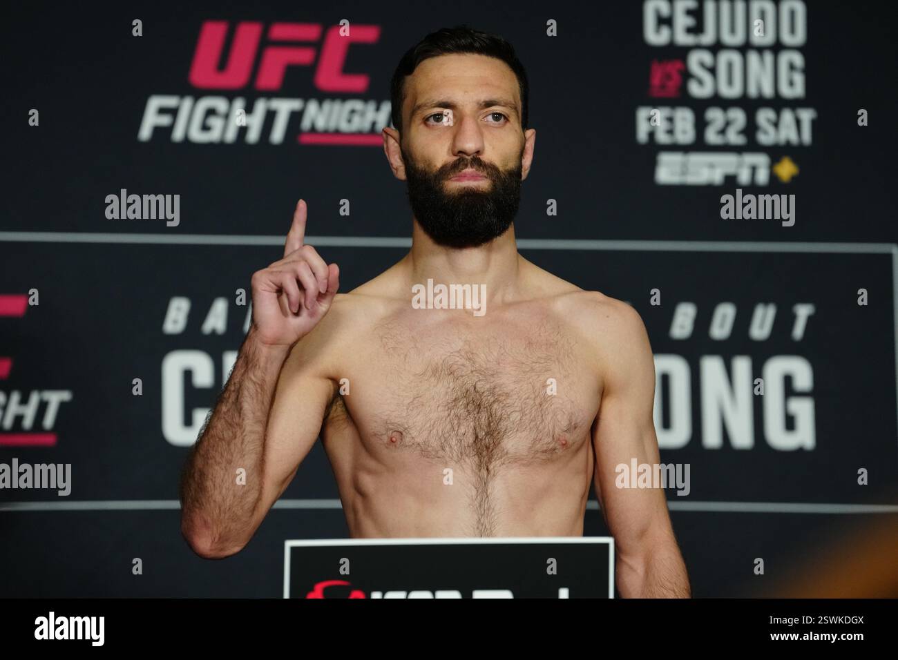 SEATTLE, WA - FEBRUARY 21: Javid Basharat steps on the scale for the ...