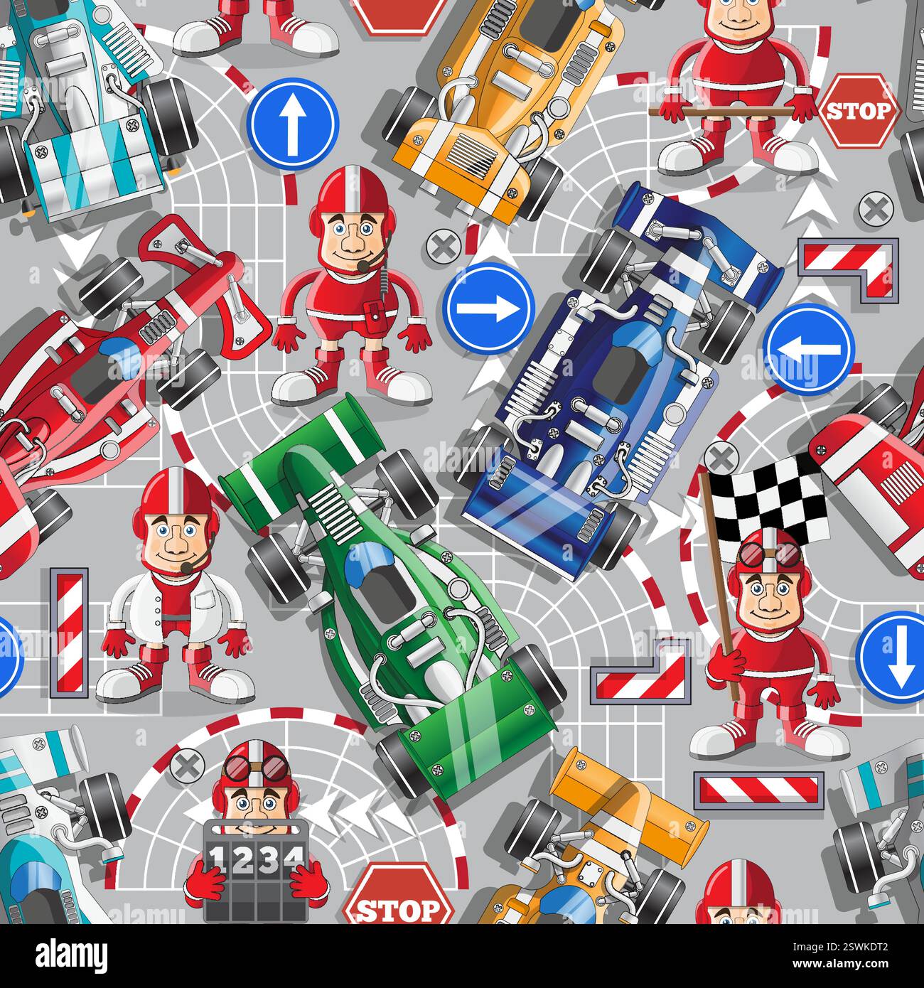 Car racing. Seamless pattern. Vector illustration Stock Vector Image ...