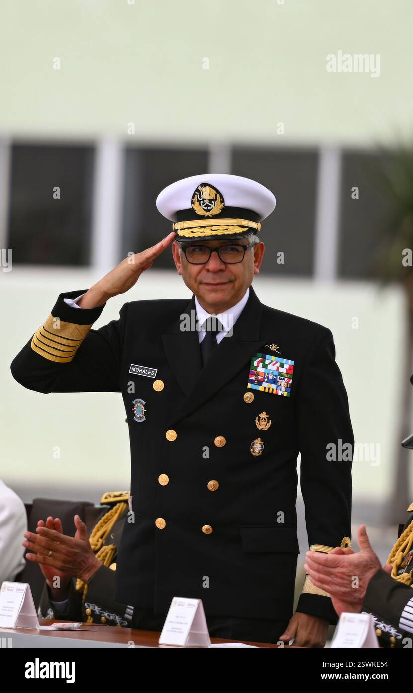 Cerralvo, Mexico. 19 February, 2025. Mexican Navy Secretary Raymundo ...